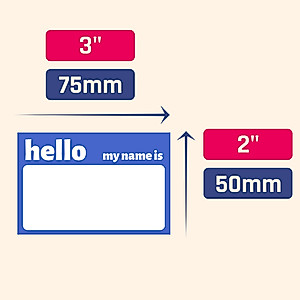 200 Pieces - Hello My Name is Stickers, Name Tag Labels - Blue, 3" x 2"