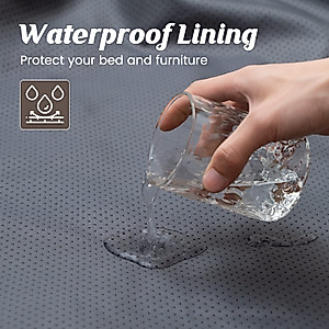 Syalife Shaggy Plush Calming Dog Couch Bed Pet Protector, Fluffy Waterproof Lining and Nonskid Bottom, Dog Mat for Furniture Protector with Washable Cover(55"x43"x8", Light Gray)