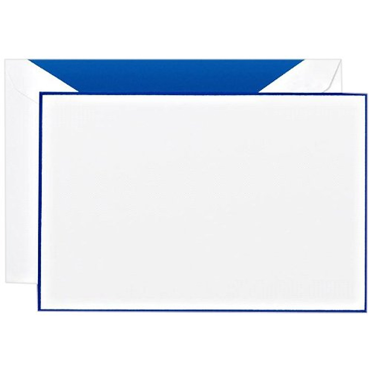 Crane & Co. Regent Blue Bordered White Correspondence Card (CC3305)