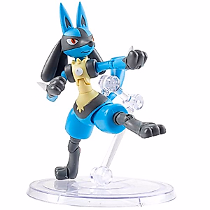 Pokémon 6" Lucario Articulated Battle Figure Toy with Display Stand - Officially Licensed - Collectible Pokemon Gift for Kids and Adults - Ages 8+