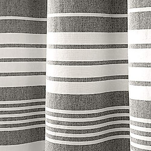 Lush Decor, Gray Nantucket Yarn Dyed Cotton Tassel Fringe Shower Curtain, 72" x 72"