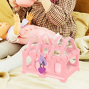 LUOZZY Treasure Chest Box Pirate Keepsake Kid Toy Storage Box Small Vintage Pirate Chest (Pink)