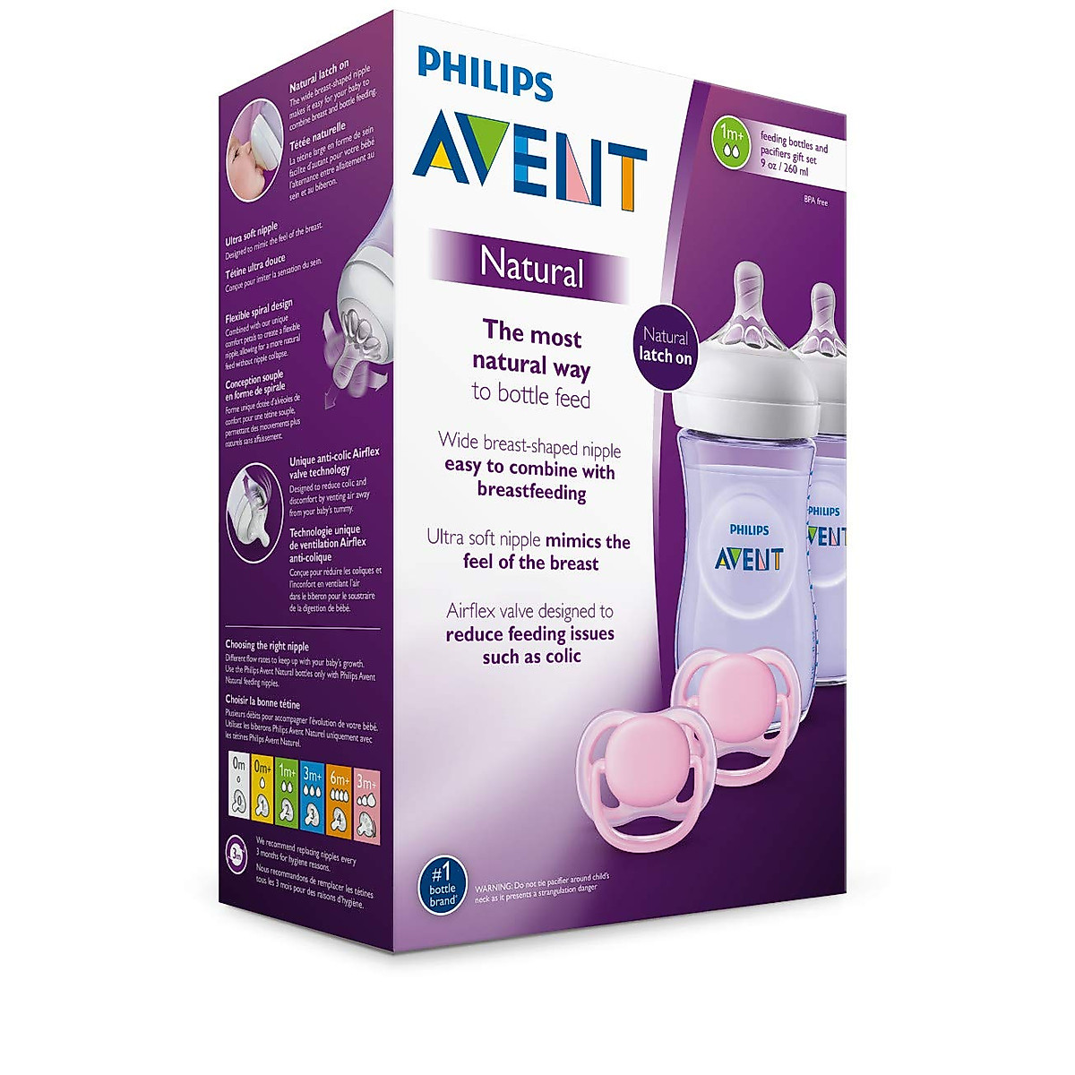 Philips Avent Natural Baby Bottle Purple Gift Set, SCD113/23