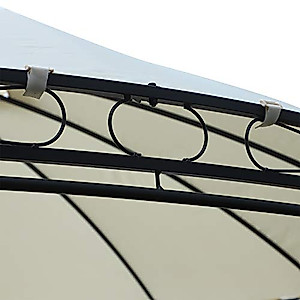 Outsunny 11.5' Patio Gazebo, Outdoor Gazebo Canopy Shelter with Curtains, Romantic Round Double Roof, Solid Steel Frame for Garden, Lawn, Backyard and Deck, Cream White