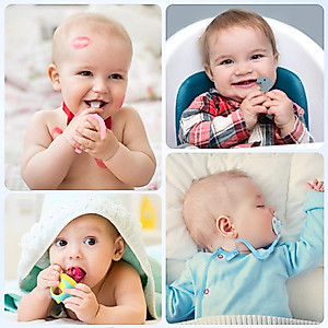 SHARE&CARE Baby Toys Dinosaur Teether, Banana Teether, Food Feeder Pacifier, Baby Essentials, Baby Must Haves, Baby Stuff for Newborn (Green)