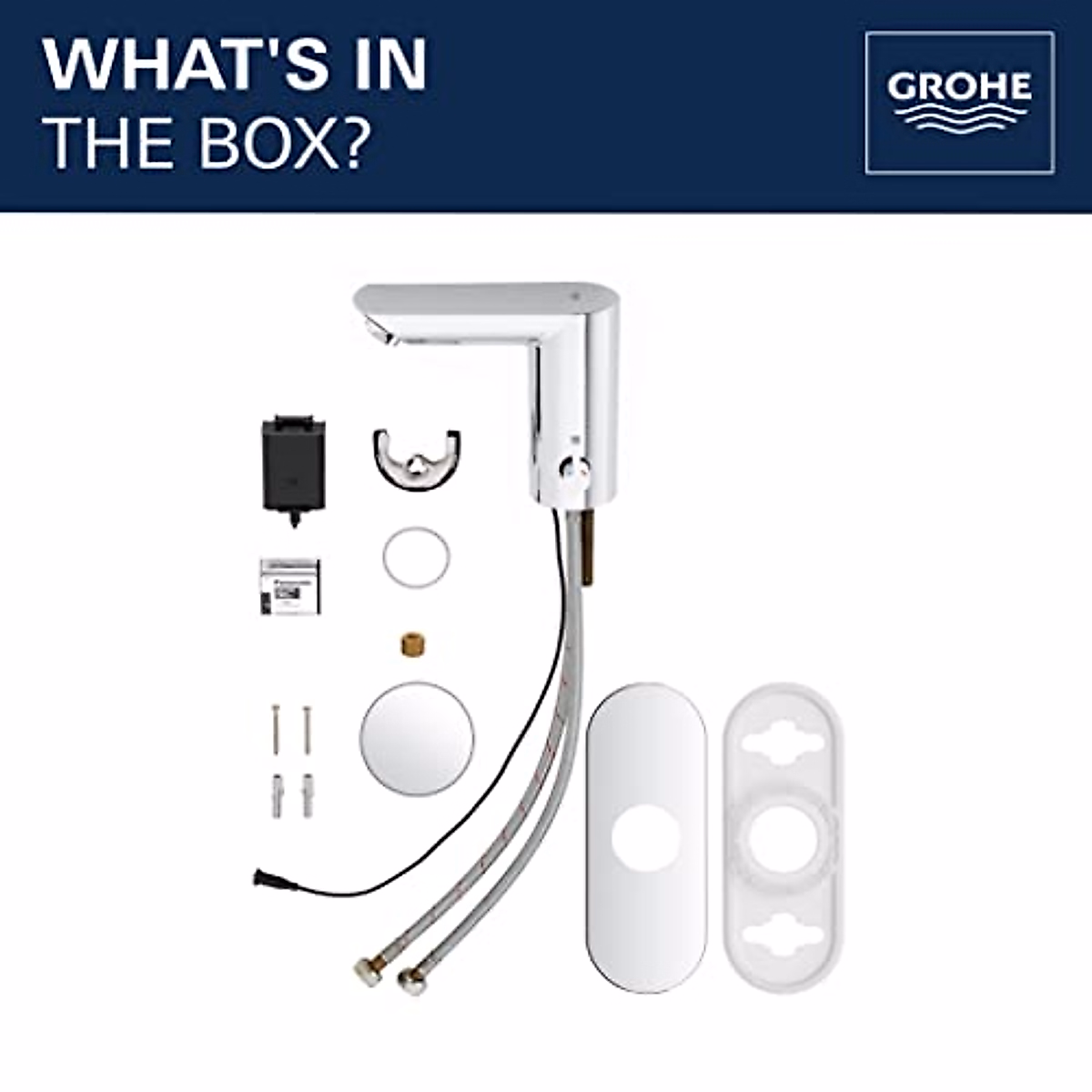 Grohe 36466000 Baucosmopolitan E Touchless Electronic Faucet with Temperature Control Lever, Battery-Powered