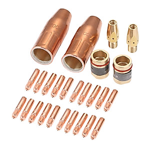 MIG Welding Gun Accessory Kit .035" Replacement for Miller Millermatic M-25,M-40 and Hobart Tip-Nozzle-Diffuser: 20pcs Contact Tips 000-068 0.035", 2Pcs Nozzles 200-258 1/2", 2Pcs Gas Diffuse 169-728