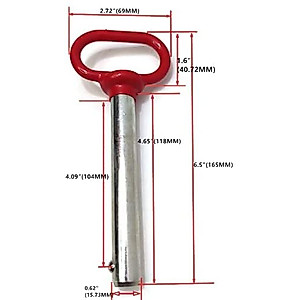 5/8" x 4" Red Handle Detent Pin Quick Release Hitch Pin for Simple Insertion and Remove,Trailer,Automatic Equipment Multipurpose Pin