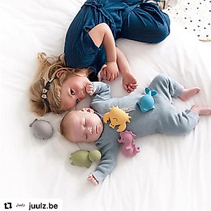 Tikiri Toys Ocean Buddies Whale Natural Rubber Rattle (Gray)