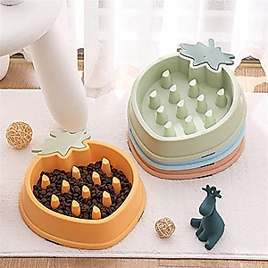 FUUIE Bowls for Food and Water Slow-Eating Pet Bowl Anti-swallowing Anti-Skid Pet Bowl (Color : Blue)