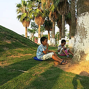 NUOBESTY 3 Pcs Butt Shape Snow Board with Handle, Plastic Thickened Skiing Boards Outdoor Winter Sports Snow Grass Sand Board Snowboard Sled Luge for Kids Random Color