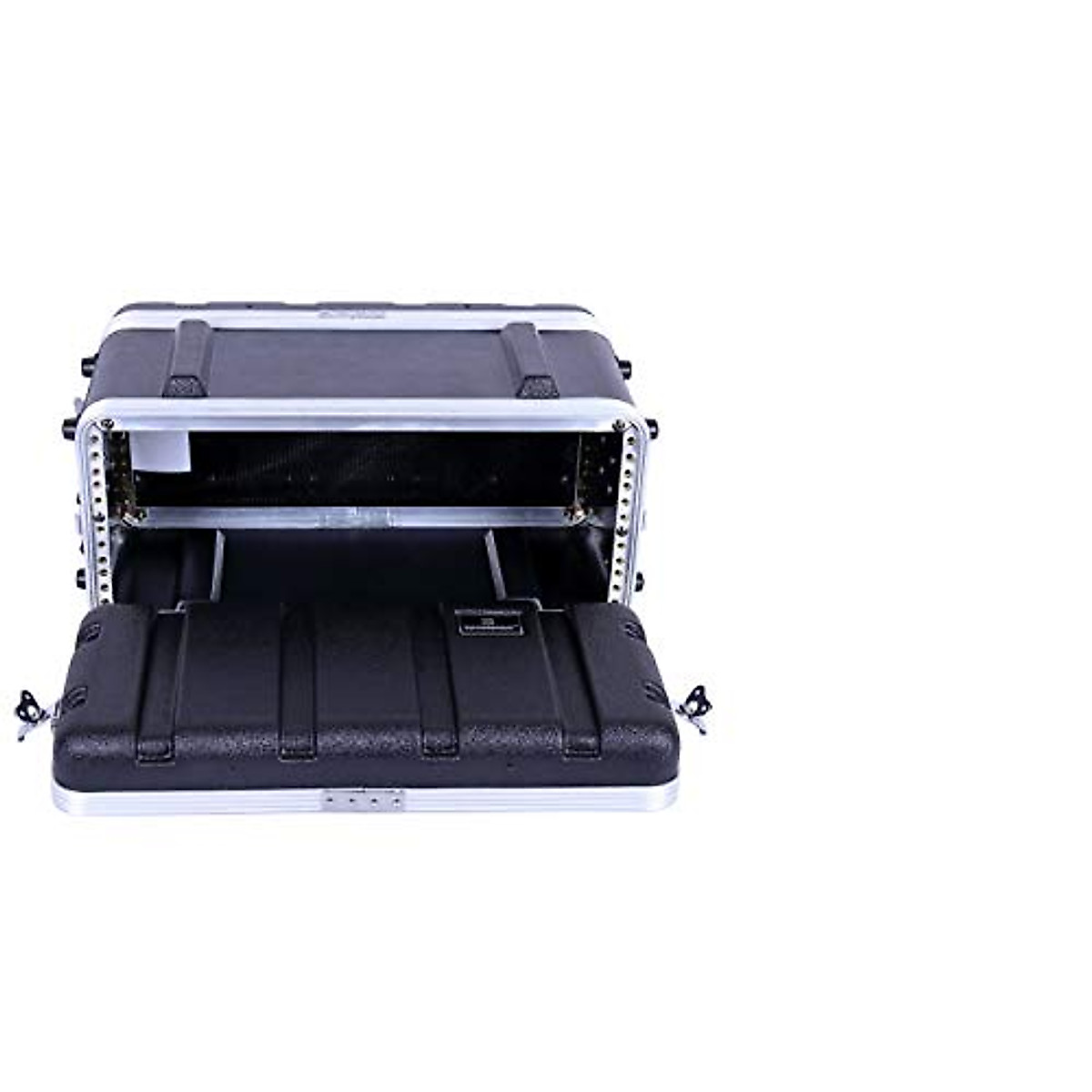 Crossrock Stackable 4U Rack Case, Strong Molded with Heavy Duty Hardware, Shallow 9.5” Depth (CRA8604US)