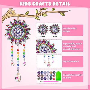 Crafts for Kids Ages 8-12, Birthday Gifts Presents for 6 7 8 9 10 11 Year Old Girls Diamond Painting Kits for Girl Toys Age 5-11 Teen Adults Wind Chimes Crystal Window Suncatcher for Home Garden Decor