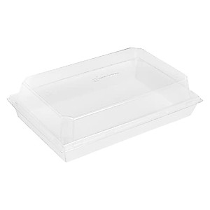 Restaurantware Matsuri Vision 9 x 6 x 1.5 Inch Large Sushi Trays 100 Greaseproof Sushi Packaging Boxes - Lids Sold Separately Disposable White Paper Sushi Containers For Entrees Or Desserts