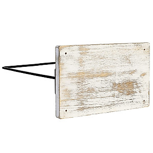 MyGift Rustic White Washed Wood and Black Metal Wire Wall Mounted Large Stability Ball Storage Rack, Yoga Studio and Gym Exercise Ball Equipment Organizer