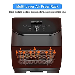 Air Fryer Rack for Instant Vortex COSORI NUWAVE Air Fryer Oven- 304 Stainless Steel Three Stackable Dehydrator Rack Toast Rack Stand Accessories