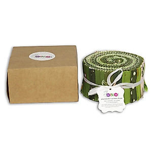 Soimoi 40Pcs Florals Print Cotton Precut Fabrics for Quilting Craft Strips 2.5 x 42 inches Jelly Roll