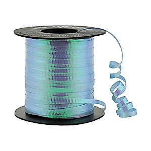 Berwick 3/16-Inch Wide by 250 Yard Spool Crimped Iridescent Curling Ribbon, Light Blue
