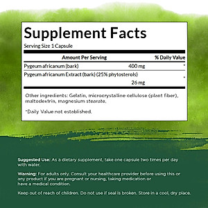 Swanson Pygeum - 120 Capsules, 400 mg Each - Herbal Supplement for Male Prostate Health, Bladder, and Urinary Tract Support (3 Pack)