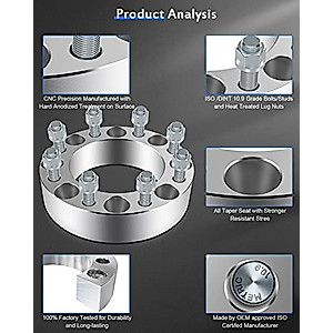 ECCPP 4pcs 8x170 Wheel Spacers 8 LUG 2" (50mm) 8x170mm to 8X170mm 125mm fits for 2003-2005 for Excursion || 2003-2018 for F-250 Super Duty for F-350 Super Duty with 14x1.5 Studs