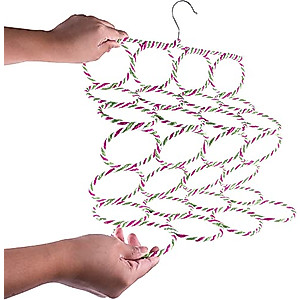 2Pcs 28 Rings Scarf Hanger Birds Pets Swings Multiple Purpose Holder for Closet ~ Clutter Removing and Space-Saving Hanger for Scarves, Shawl, Belts & Accessories