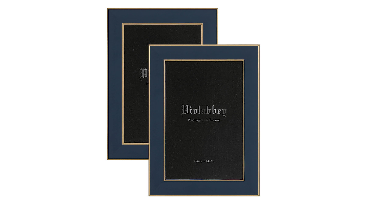 VIOLABBEY Navy Blue 4x6 Picture Frames - Set of 2