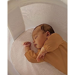 Muslin Bassinet Sheet for Baby Boy, Girl and Unisex, Ultra Soft Bedside Bassinet Sheets Fitted for Oval, Rectangle and Hourglass Mattress Pad, 2 Pack (Retro Yellow&Beige)