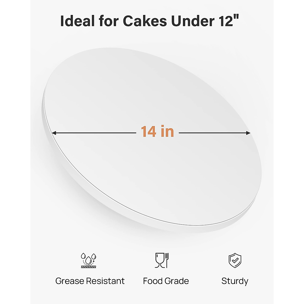 Kootek Cake Boards Drum 14 Inch Round, 1/2" Thick Cake Drums, Cake Decorating Supplies White 12 Pack Sturdy Cake Corrugated Cardboard for Multi-Layer Cakes