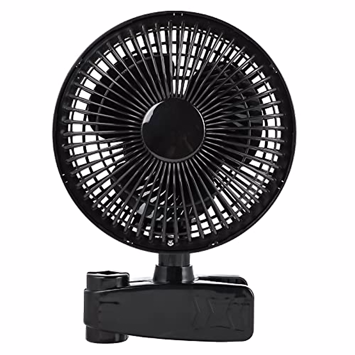 HealSmart 6 inch Clip Fan, Portable Grow Tent Fan, 2-speeds 90° Oscillating Small Clamp Fan with 15W 53" Plug Cord for Stroller Bed, Table, Desk, Bunk, Dorm (Black)