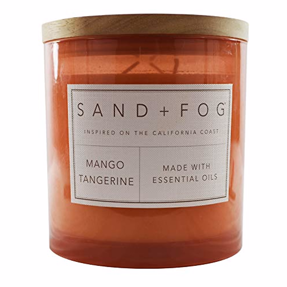 Sand + Fog Mango Tangerine Candle in a Glass Jar with Wood Lid - 25 oz.
