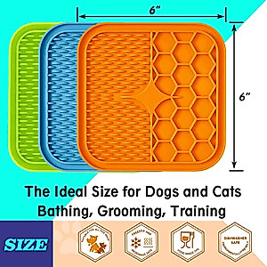 Kwispel Lick Mat for Dogs, Dog Lick Mat with Suction Cups for Anxiety, Peanut Butter Dog Licking Mat Slow Feeder Dispensing Treater Lick Pad for Dogs Cats Grooming Bathing and Training (Small Blue)