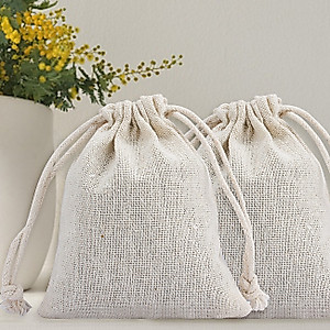 Hapdoo 24 Pack Cotton Muslin Bags with Drawstring Gift Bags Jewelry Pouches Sacks for Wedding Party and DIY Craft, 3 x 4 Inches, Presents, Festivals…