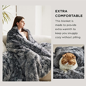 Bedsure Ultra Soft Fluffy King Size Blanket for Bed – Fuzzy, Fluffy, Shaggy Faux Fur King Blanket, Warm and Thick Sherpa, Tie-dye Decorative Gift, Oversized Blankets King Size, 108x90 Inches, 640 GSM