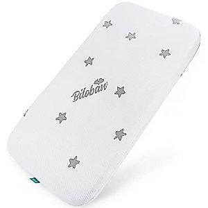 Bassinet Mattress Pad Fit for Chicco LullaGo Anywhere Portable (28" x 15") and SnuzPod 4 Bedside, Waterproof Breathable Soft, Baby Foam with Removable Zippered Cover