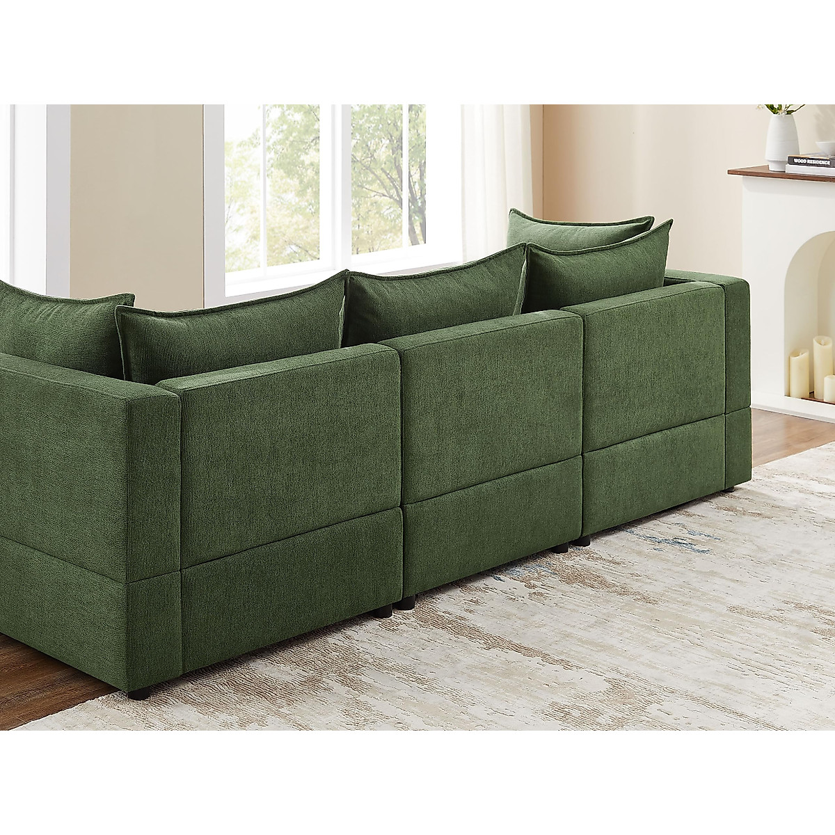 VANOMi Modular Sectional Sofa, 6 Seater Sleeper Sectional Sofa Modular Sectional Couch for Living Room