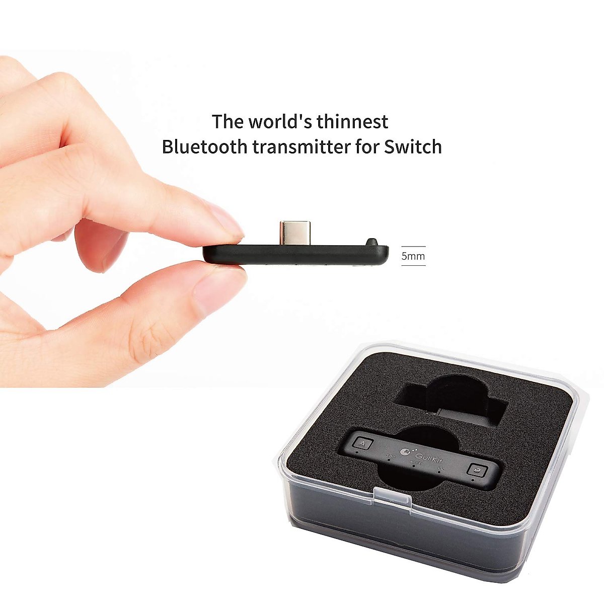 GuliKit Route Air Bluetooth Audio USB Adapter Transmitter for Nintendo Switch & Lite PS5 PS4, USB-C to A Wireless Connector, Easy to Connect with Airpods and All Bluetooth Speakers/Headphones(Black)