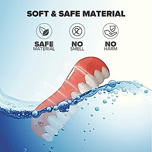 Fake Teeth, 2 PCS Dentures Teeth for Women and Men, Dental Veneers for Temporary Teeth Restoration, Nature and Comfortable to Protect Your Teeth and Regain Confident Smile, Natural Shade