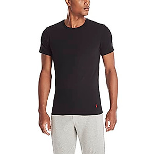 POLO Ralph Lauren Underwear Men's 3 Pack Slim Fit Crew Tees, Black, S