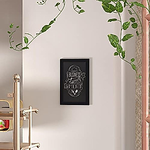 Flash Furniture Canterbury Wall Mount Magnetic Chalkboard Sign - Black Finish - 11" x 17" - Vertical or Horizontal Hanging Message Board