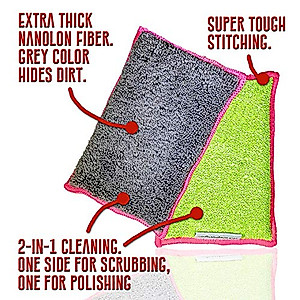 Nano Sponge Cleaning Sponges. Supersized Everyday Heavy Duty Household Kitchen and Dish Sponge. 2 Pack. 6 x 4