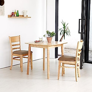 Livinia Aslan 29.5" Malaysian Oak Square Wooden Dining Table/Small Solid Wood Kitchen Desk (Natural Oak)