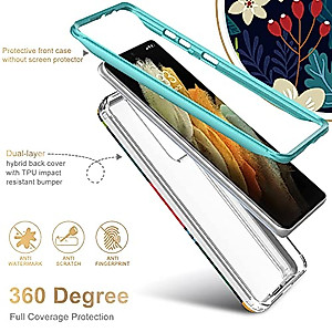 Esdot for Samsung Galaxy S21 Ultra Case,Military Grade Passing 21ft Drop Test,Rugged Cover with Fashionable Designs for Women Girls,Protective Phone Case for Galaxy S21 Ultra 6.8" Blooming Flowers