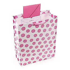 Hallmark 15" Extra Large Gift Bag with Tissue Paper (Pink Polka Dots and Bow) for Birthdays, Easter, Baby Showers, Bridal Showers, Any Occasion