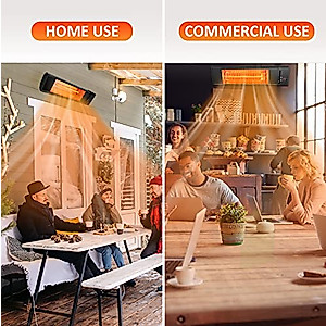 Garage Heater, TRUSTECH Patio Heater for Outdoor Use, Infrared Indoor Heater w/1s-Fast Heat & 24H Timer, Overheat Protection, Super Quite Waterproof Wall Heater for garage, Heaters for Large Room