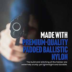 DeSantis Pro Stealth, Inside The Waistband Gun Holster, Padded Ballistic Nylon, Handcrafted Concealed Carry Holster, GLOCK 17, GLOCK 19, FN 509, S&W M&P 9/40 4.25”, and More, Ambidextrous, Black