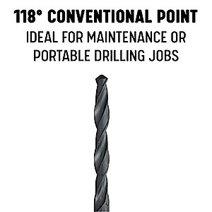 Drill America DWDN9/16 9/16" High Speed Steel Black Oxide Drill Bit, DWDN Series