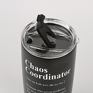 Chaos Coordinator Tumbler 20 Oz, Chaos Coordinator Cup, Chaos Coordinator Water Bottle, Thank You Gifts, Chaos Coordinator Gifts For Boss Manager Teacher Coworkers Friends Christmas Birthday