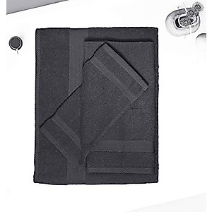 GLAMBURG Ultra Soft 8-Piece Towel Set - 100% Pure Ringspun Cotton, Contains 2 Oversized Bath Towels 27x54, 2 Hand Towels 16x28, 4 Wash Cloths 13x13 - Ideal for Everyday use, Hotel & Spa -Charcoal Grey