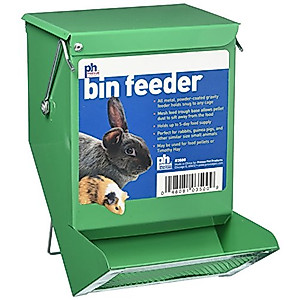 Prevue Pet Products Green Metal Small Animal Bin Feeder 3500, 7 1/8 x 3 7/8"