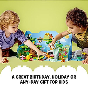 LEGO DUPLO Wild Animals of South America 10973 Educational Set - Featuring 7 Toy Animal Figures and Jungle Playmat, Early Learning and Motor Skill Toys for Toddlers, Girls, Boys, and Kids Ages 2+